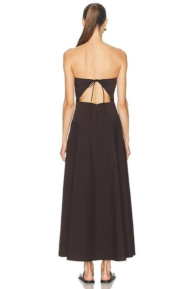 ST. AGNI Strapless Rouleau Gown - Bark