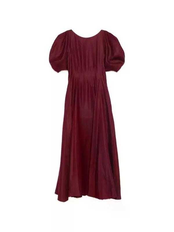 Gabriela Hearst Bordeaux Puff-sleeve Maxi Dress - Red