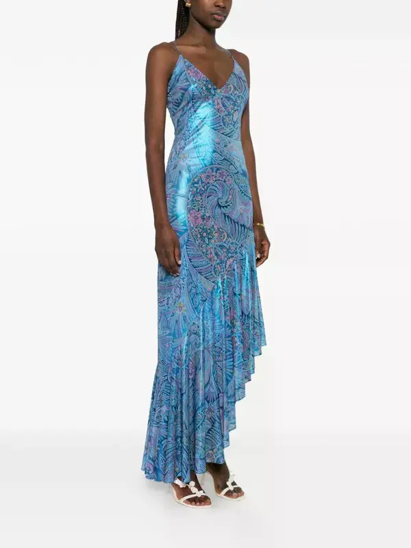 Etro Paisley Ruffled Midi Dress