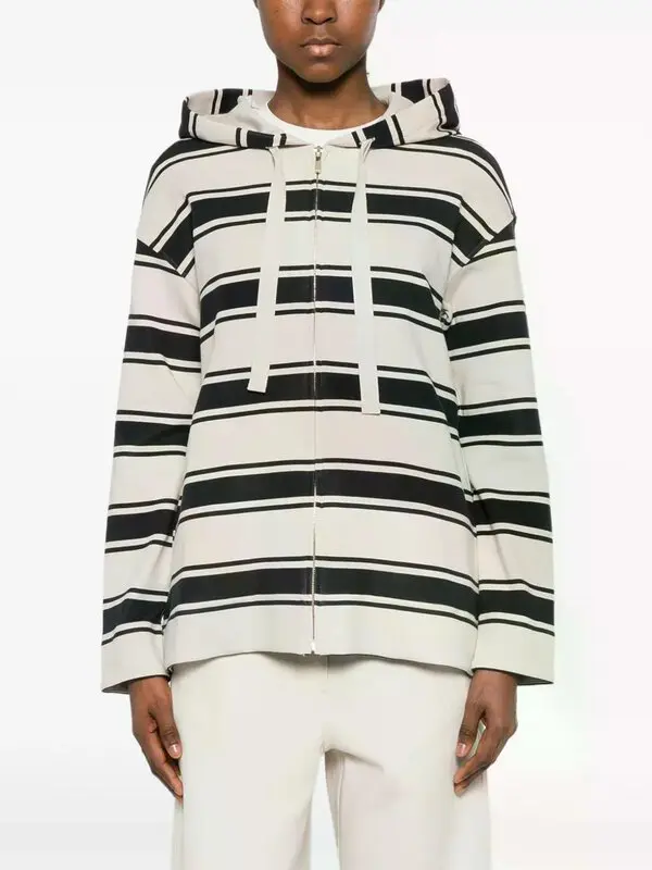 Max Mara Striped Zip-up Hoodie