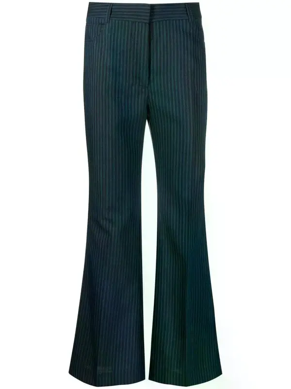 Stella McCartney Vertical Stripe Flared Trousers - Blue