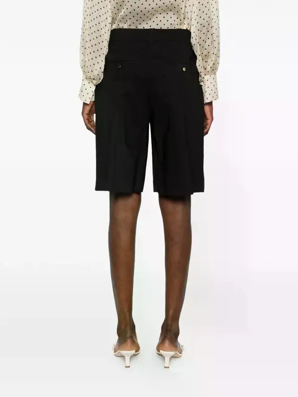 Pinko Bermuda Shorts With Pressed Pleats And Buttoned Pockets