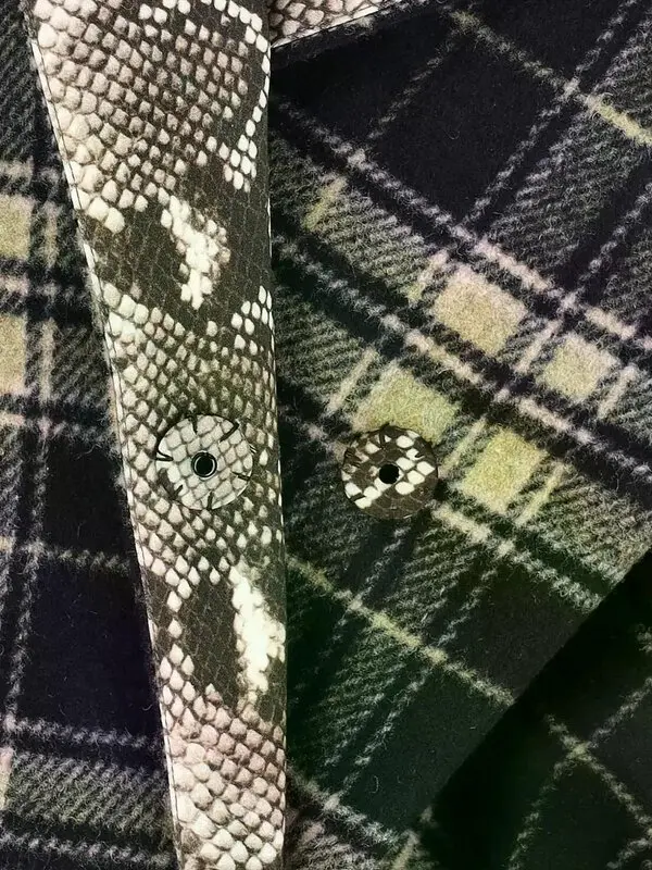 DURAN LANTINK Plaid Snakeskin Effect Coat