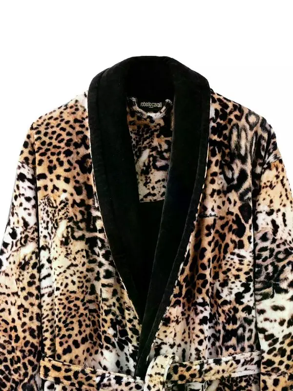 Roberto Cavalli Jaguar Skin-print Bath Robe - Neutrals
