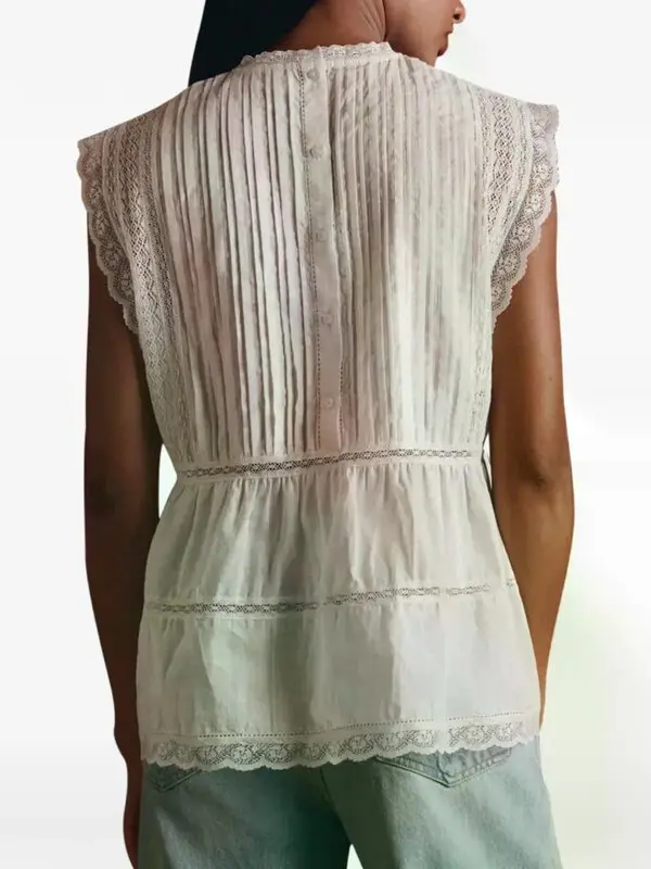 The Great. Sonnet Lace Top - Neutrals