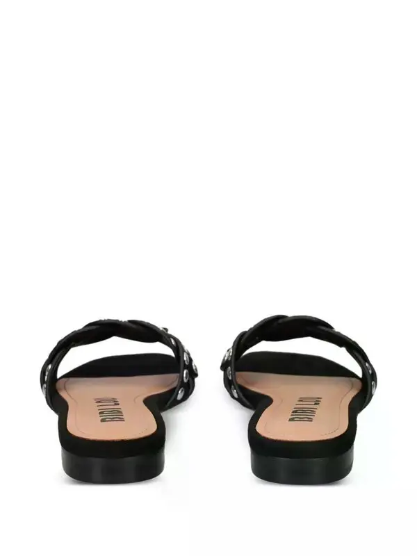 BIBI LOU Studded Braided Flat Sandals - Black