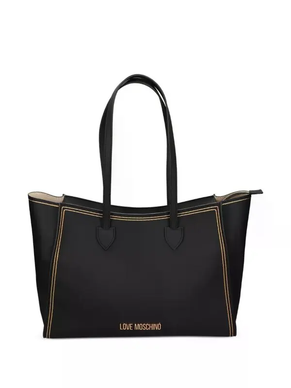 Moschino Logo-plaque Tote Bag - Black