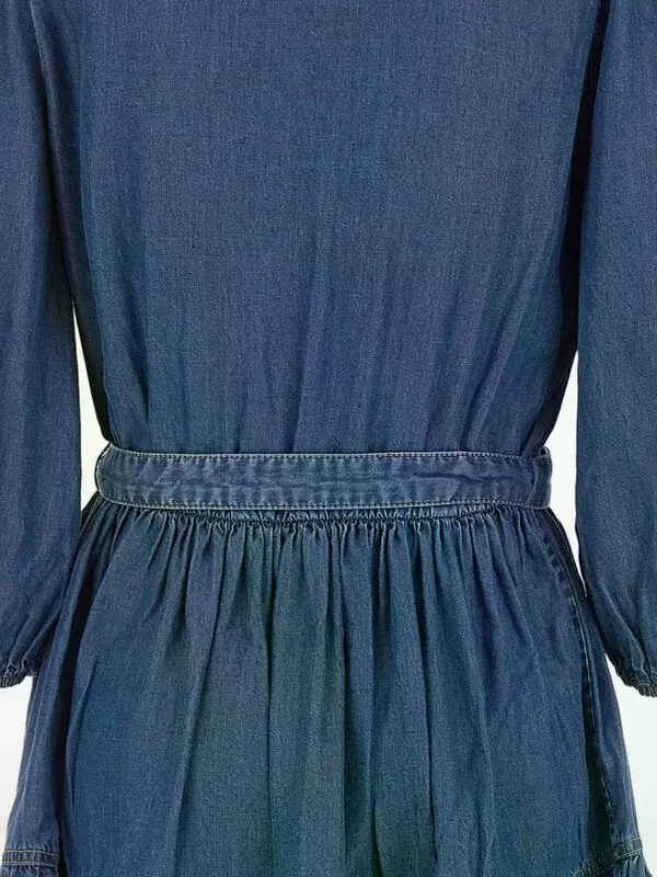 BOSS V-neck Belted Mini Dress With Contrast Stitching