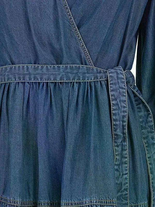 BOSS V-neck Belted Mini Dress With Contrast Stitching