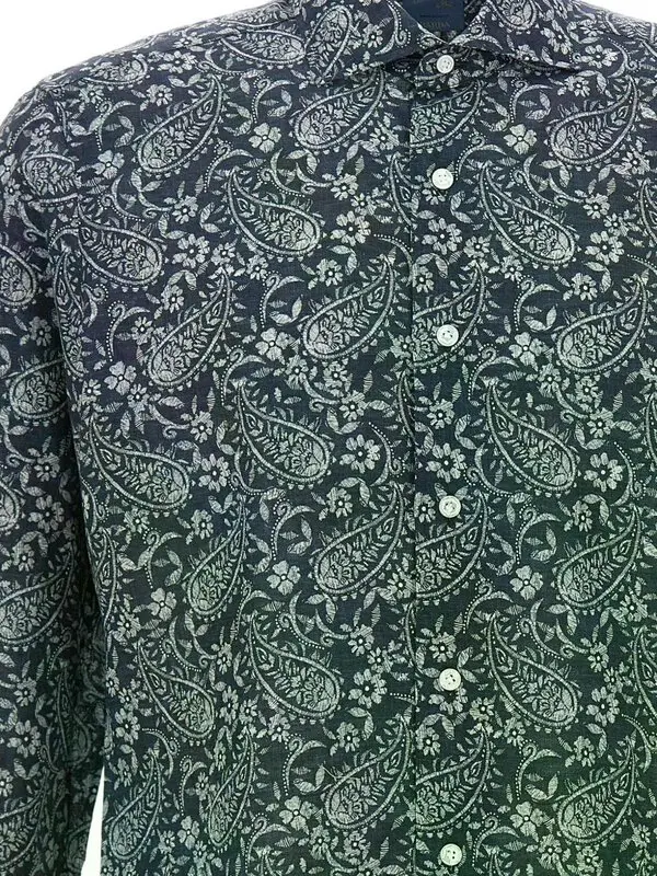 BARBA NAPOLI Paisley Buttoned Shirt - Blue