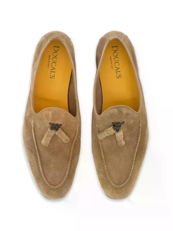 DOUCAL'S Suede Tassel Detail Loafers - Brown