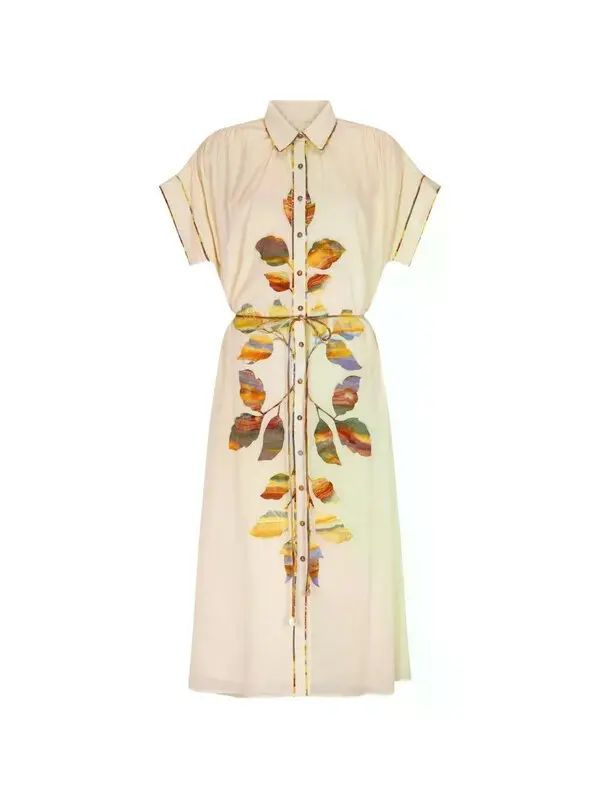Carolina K Button-up Midi Dress With Floral Print