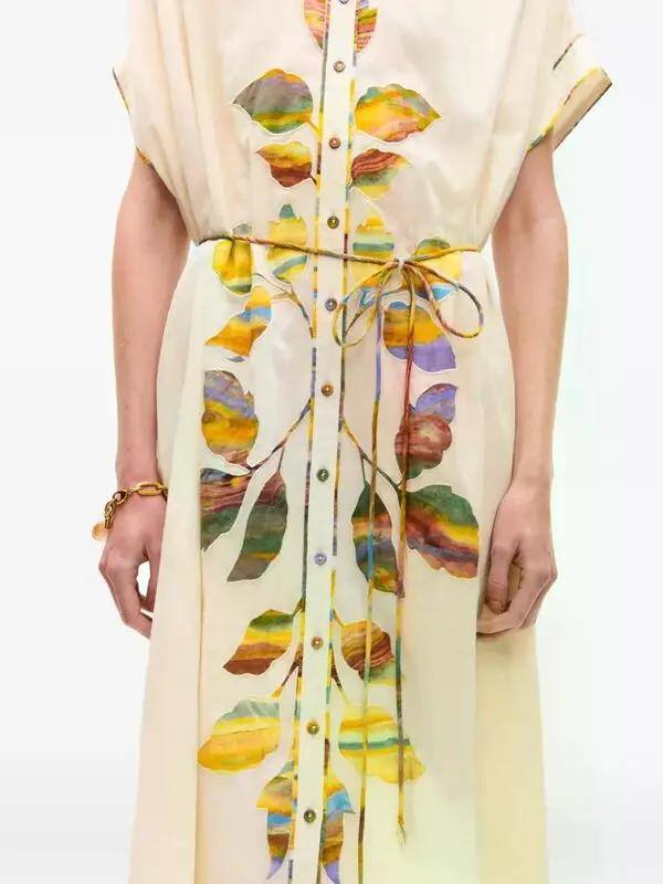 Carolina K Button-up Midi Dress With Floral Print