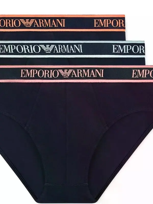 Emporio Armani Logo-detail Briefs Set - Blue