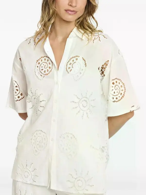 Miss June Kyle Cut-out Detail Cotton Shirt - White