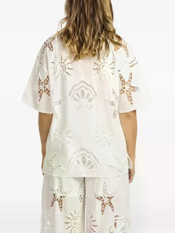 Miss June Kyle Cut-out Detail Cotton Shirt - White