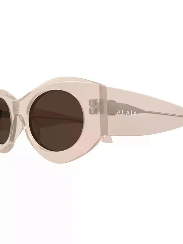 AZZEDINE ALAIA Oval Frame Sunglasses - Neutrals