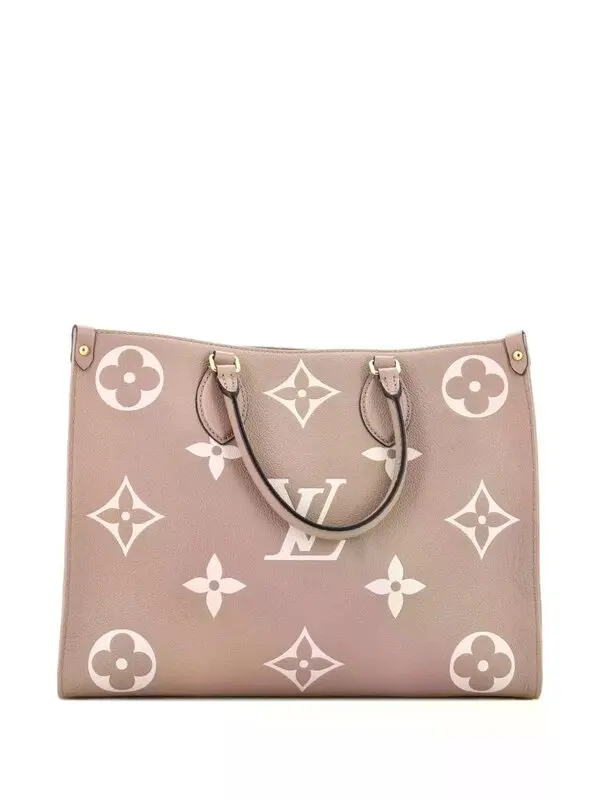 LOUIS VUITTON Onthego Mm Monogram Empreinte Giant Tote Bag - Neutrals