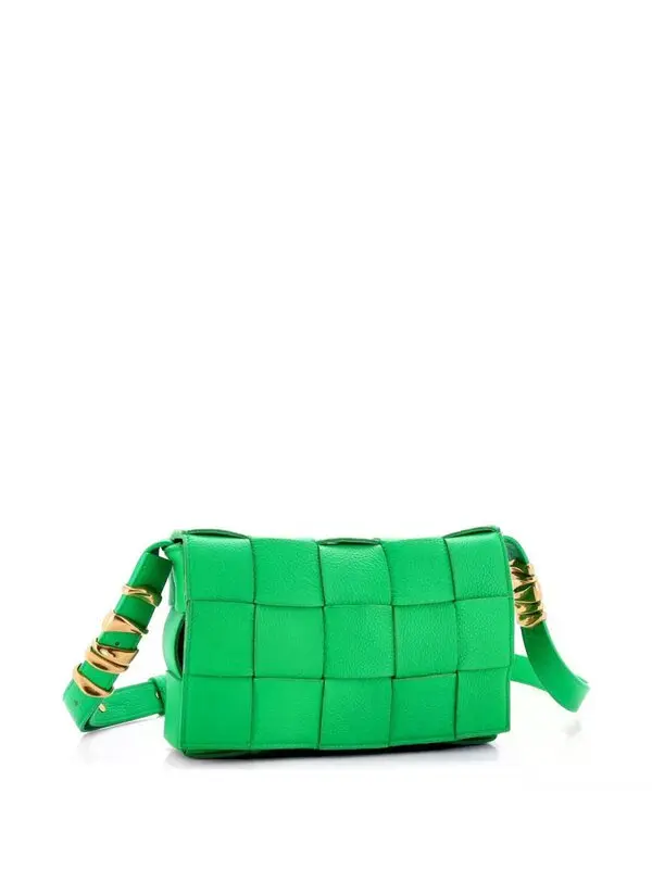 Bottega Veneta Cassette Maxi Intrecciato Grained Leather Crossbody Bag