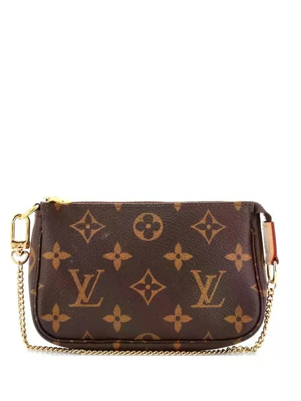 LOUIS VUITTON Pochette Accessoires Monogram Canvas Mini Clutch Bag - Brown