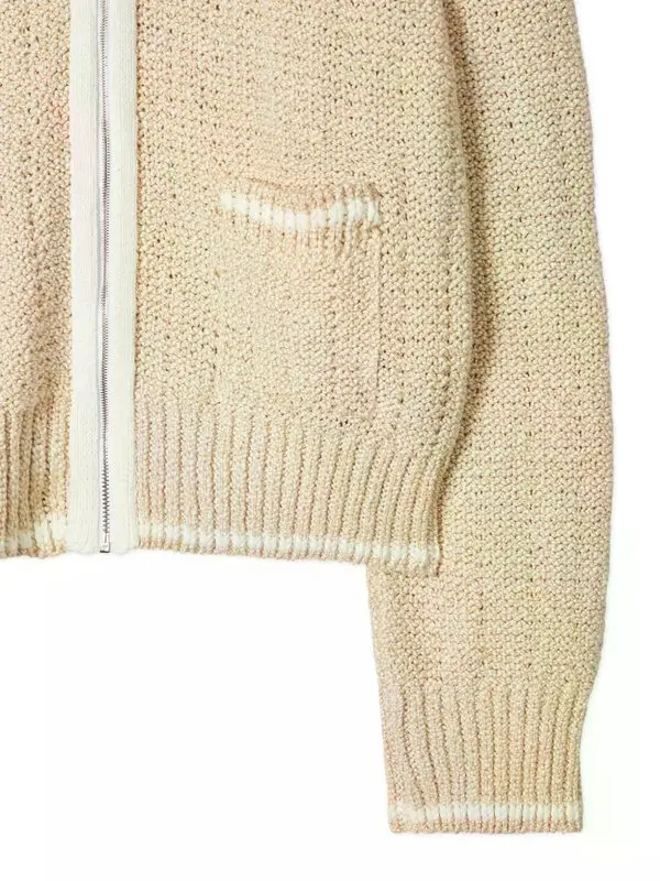 Paul Smith Cream Organic Cotton Zip-up Cardigan