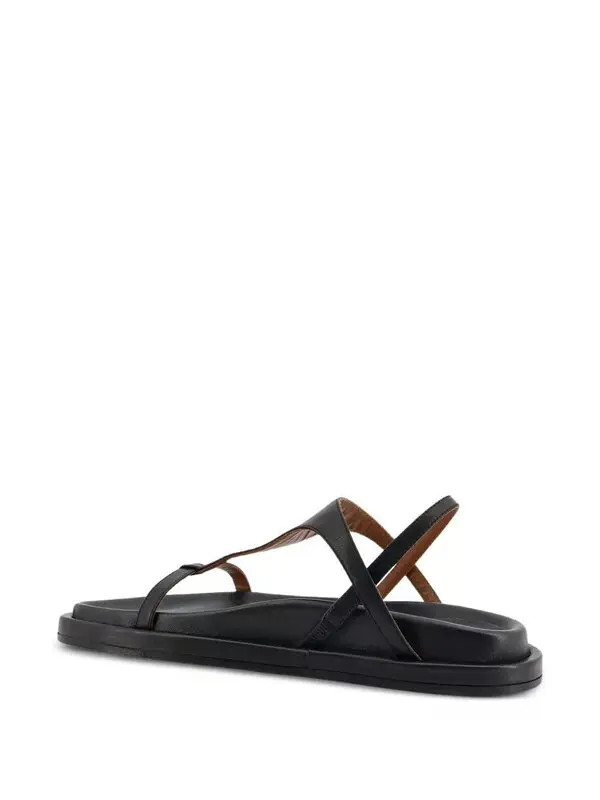 ATP ATELIER Ultimo T-strap Slingback Flat Sole Sandals - Black