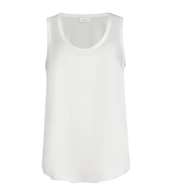 Brunello Cucinelli Stretch-silk Satin Reversible Tank Top - White