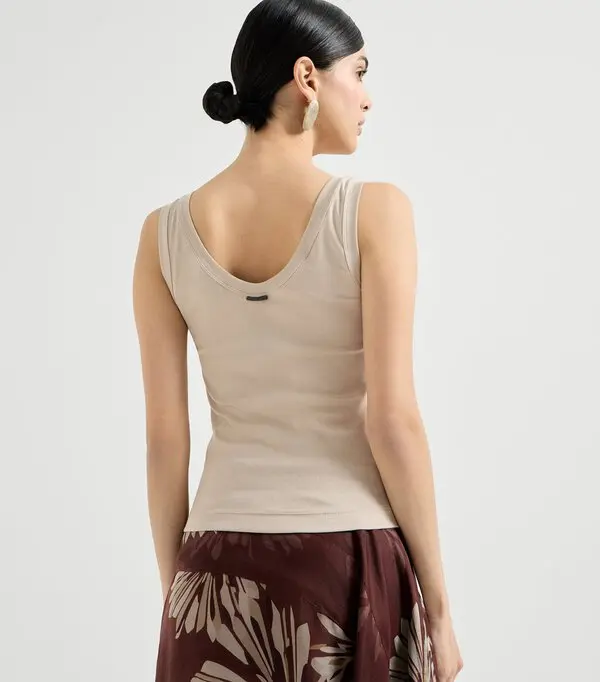 Brunello Cucinelli Stretch-cotton Ribbed Tank Top