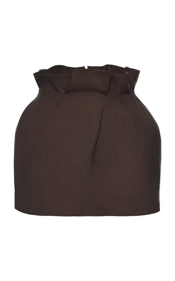 Magda Butrym Linen-blend Mini Skirt - Brown