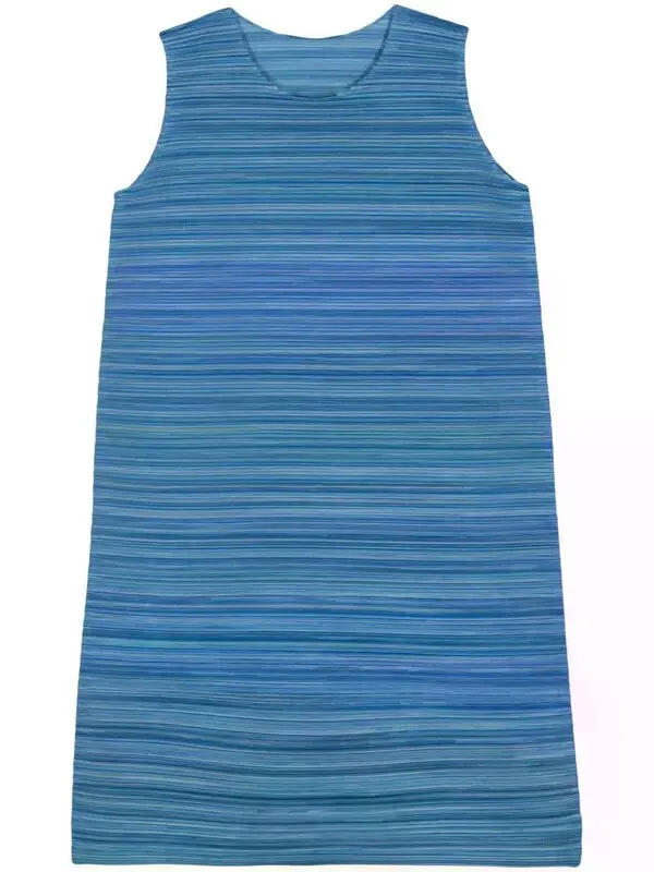 Issey Miyake Sheer Bounce Plissé Midi Dress - Blue
