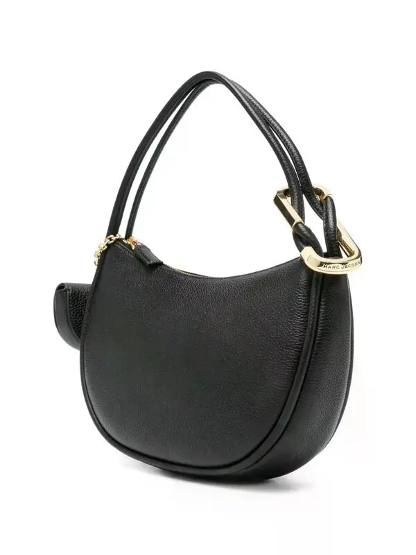Marc Jacobs Grained Leather Shoulder Bag With Gold-tone Hardware - Black
