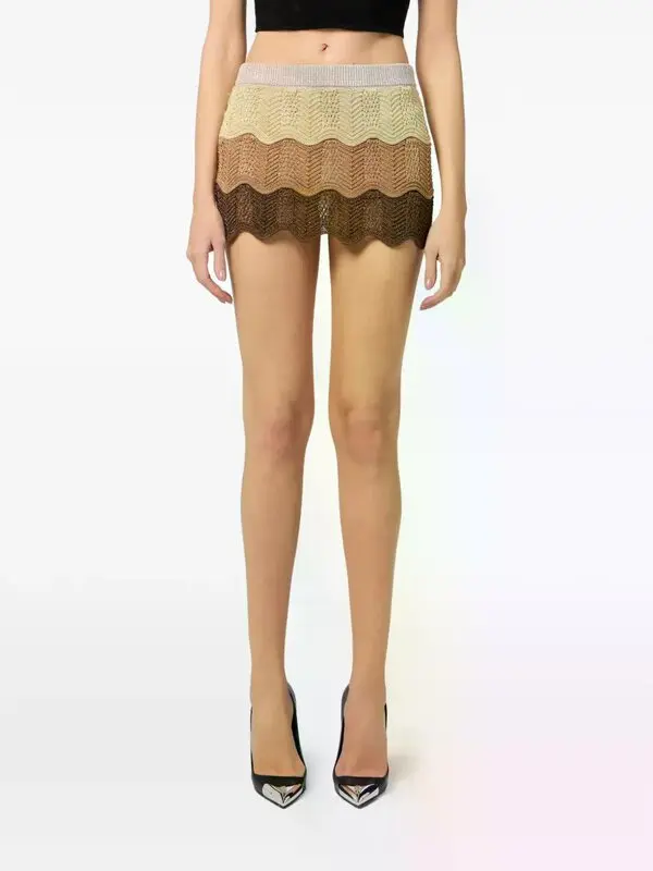 Philipp Plein Colour Wave Mini Skirt - Brown