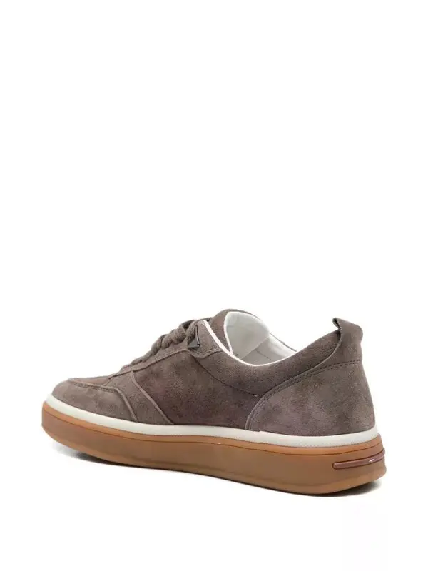 SERGIO MORETTI FIRENZE Suede Sneakers With Perforated Detail - Grey