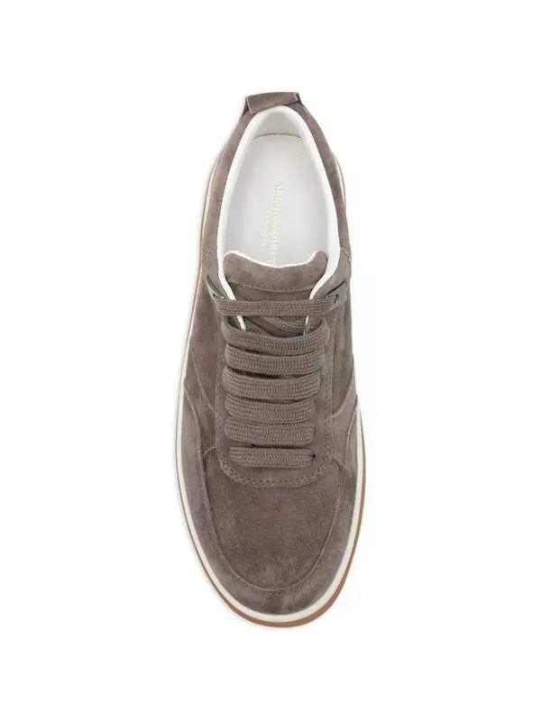 SERGIO MORETTI FIRENZE Suede Sneakers With Perforated Detail - Grey