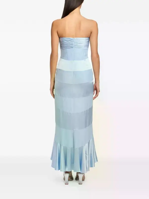 Cinq À Sept Bow Strapless Tiered Hem Dress