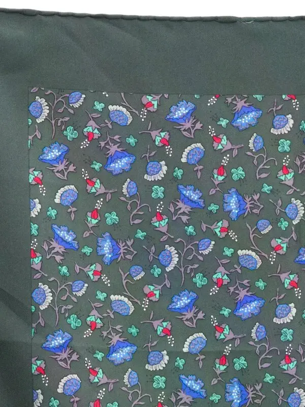 Hermès 1990s Gavroche Floral-print Silk Scarf