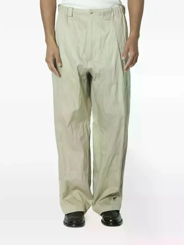 WILLY CHAVARRIA Toluca Button-fastening Cotton Trousers - Neutrals