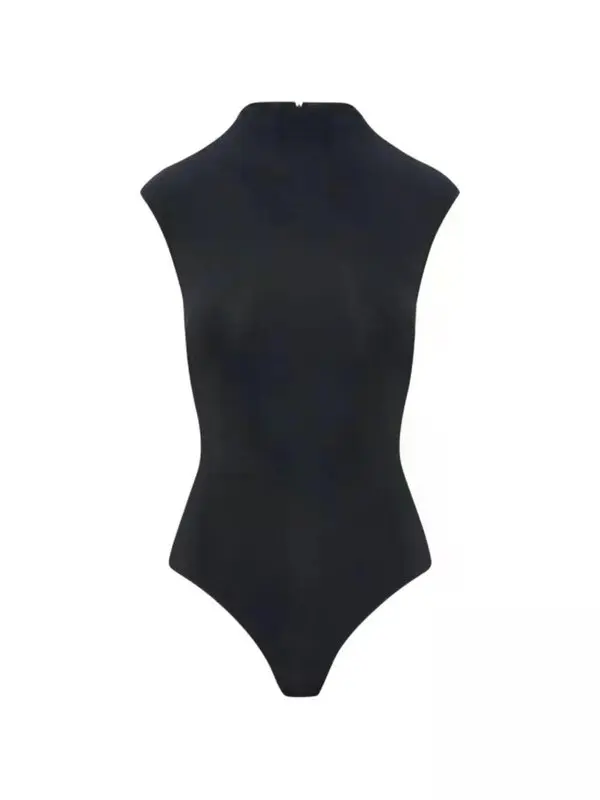 ARTEMIS DICIERO High-neck Sleeveless Bodysuit With Rear Zip - Black