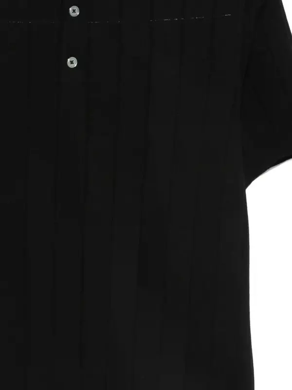 DIKTAT Ribbed-knit Polo Shirt - Black