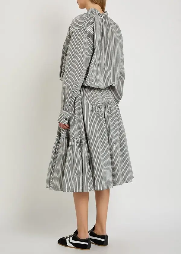 Dries Van Noten Striped Cotton-blend Poplin Midi Dress