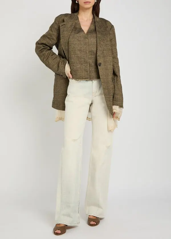 Our Legacy Linen And Silk-blend Waistcoat - Brown