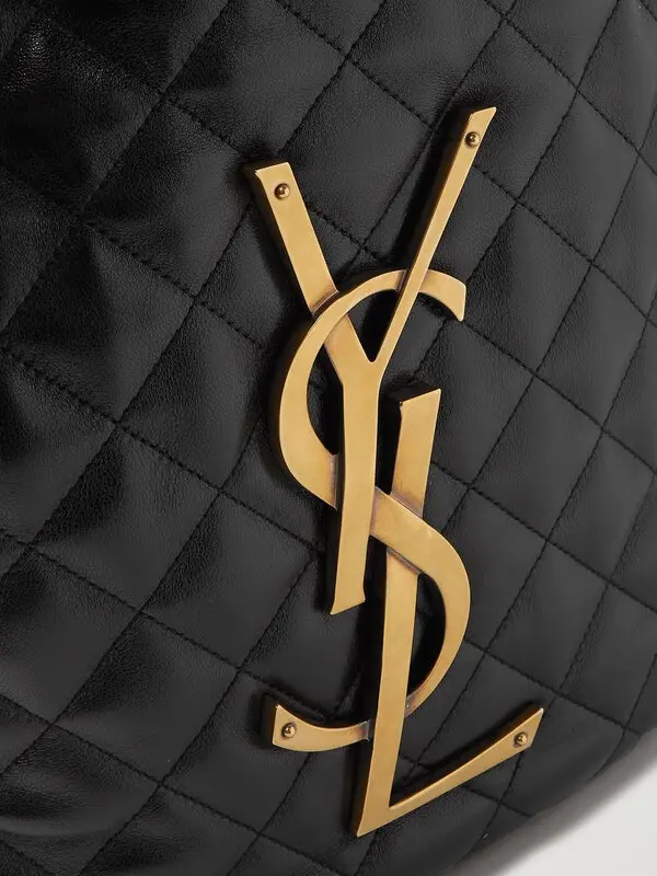 Saint Laurent Icare Maxi Quilted Leather Tote - Black