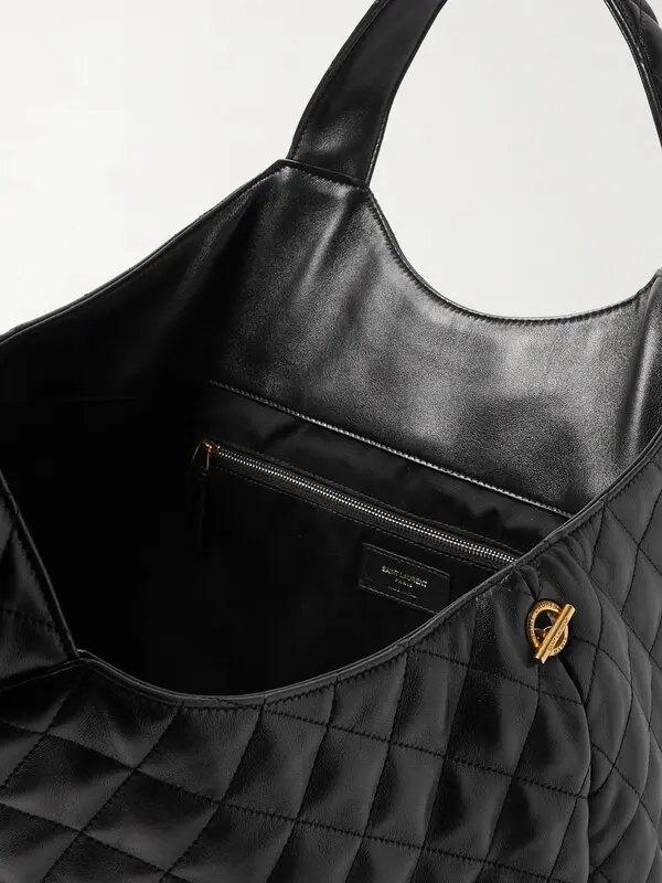 Saint Laurent Icare Maxi Quilted Leather Tote - Black