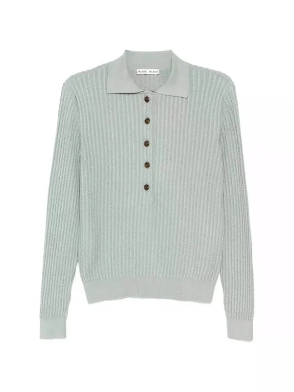 BLAZÉ MILANO Button Knitted Top - Green