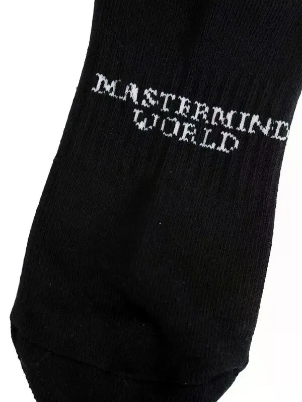 MASTERMIND WORLD Skull Intarsia Crew Socks - Black