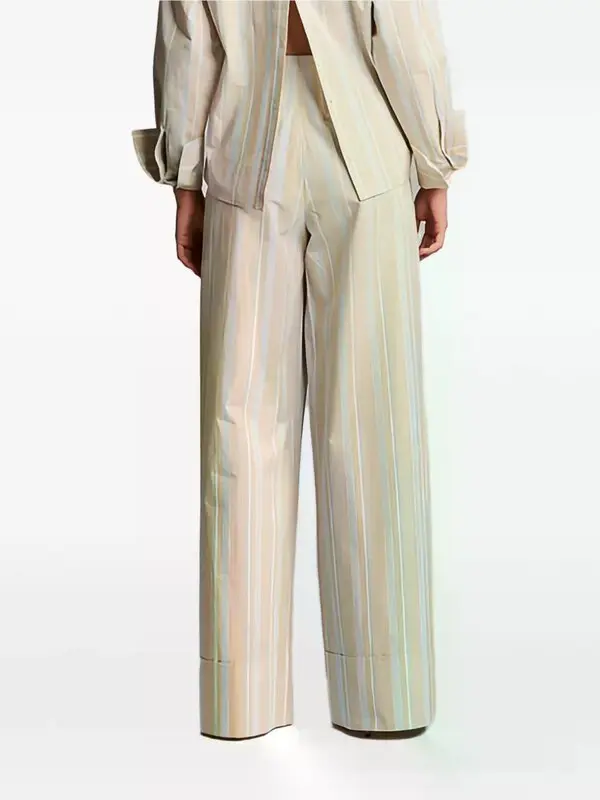 HEVRON Striped Pleated Wide Leg Trousers