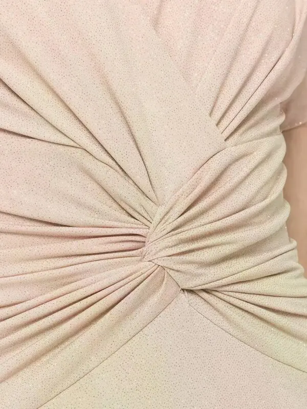 NISSA Glitter V-neck Maxi Dress - Neutrals