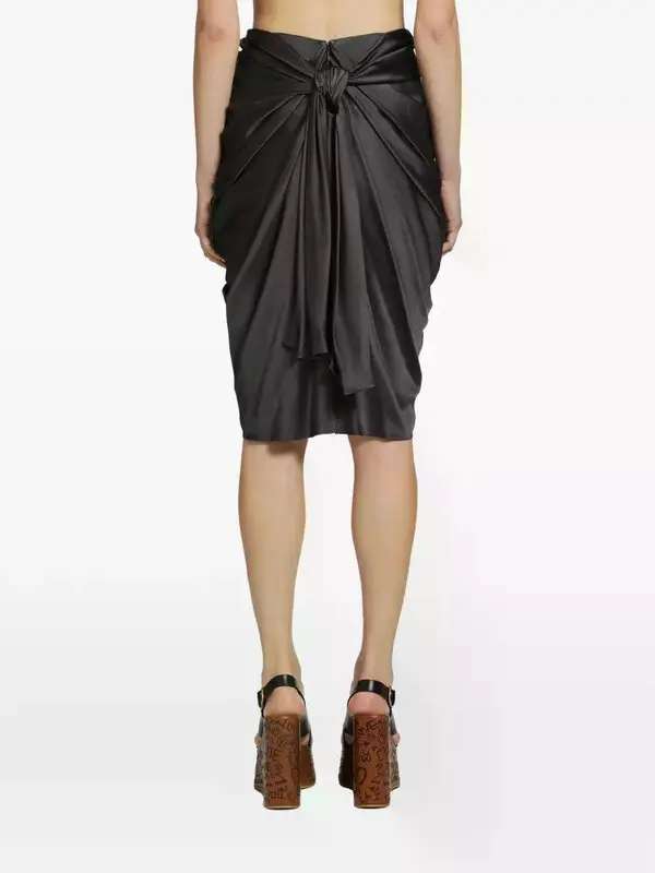 Chloé Knot Detail Draped Skirt - Grey