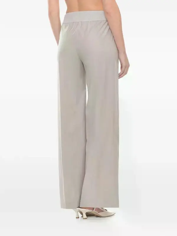 PANICALE Drawstring Wide-leg Trousers With Metallic Waistband