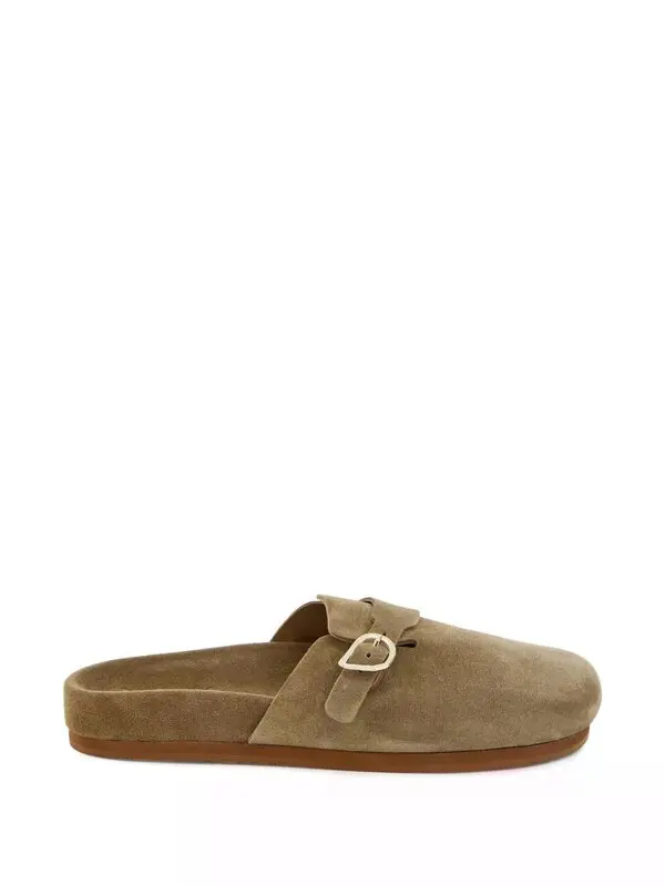 ANCIENT GREEK SANDALS Vasilista Buckle Strap Mules - Green